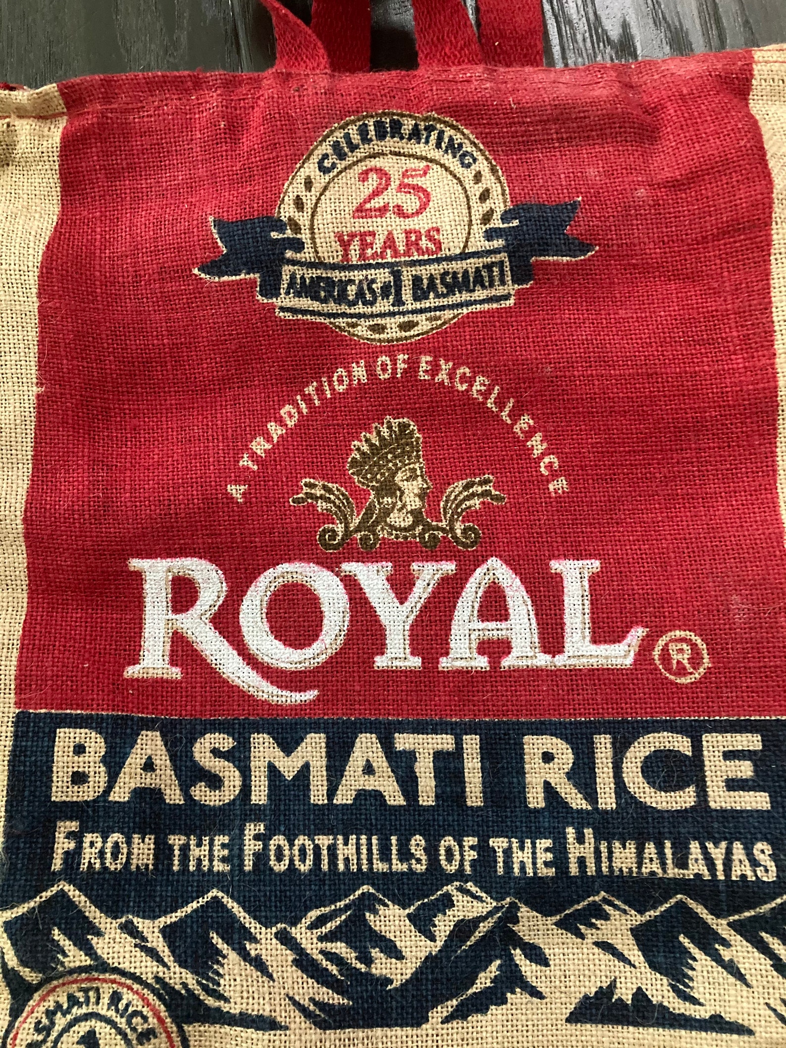 Sac de riz en toile de jute Vide Royal Basmati Sac de riz | Etsy France