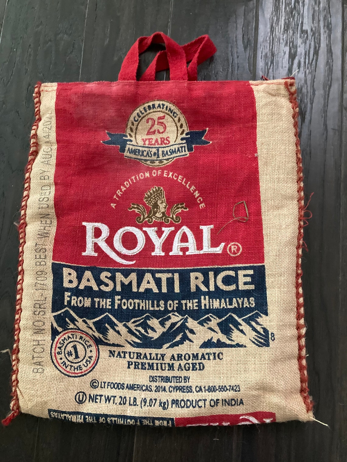 Sac de riz en toile de jute Vide Royal Basmati Sac de riz | Etsy France