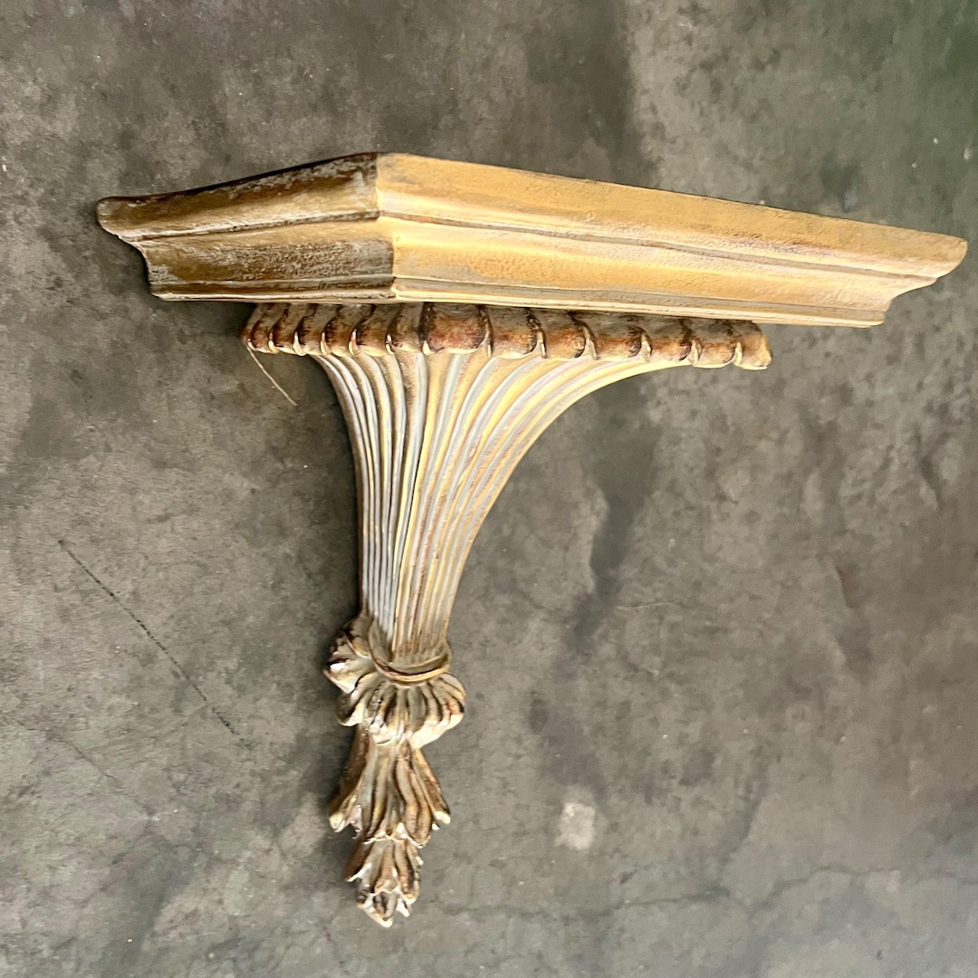 Vintage Gold Wall Shelf Ornate 1960s Style Gold Gilt Floating Display ...