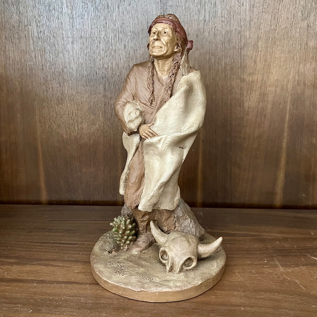 Native American Male Figurines Vintage Tom Clark Signed "american ...
