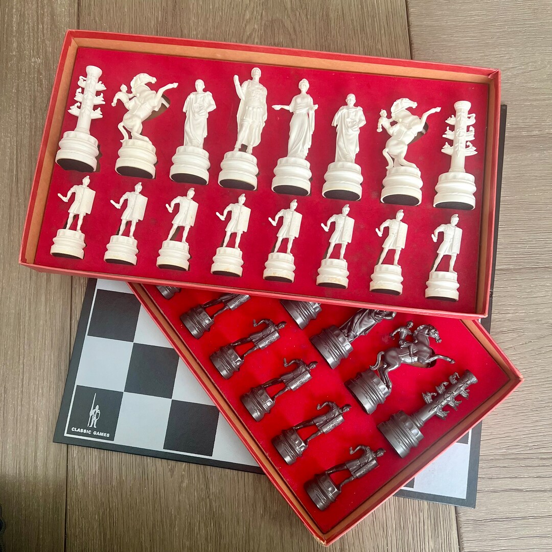 Ancient Rome Large Chess Set 264 BC 14 AD Roman Chessmen 5 Inch Tall ...