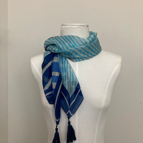 Large 100% Silk Scarf Vintage Rock Flower Paper Maria… - Gem