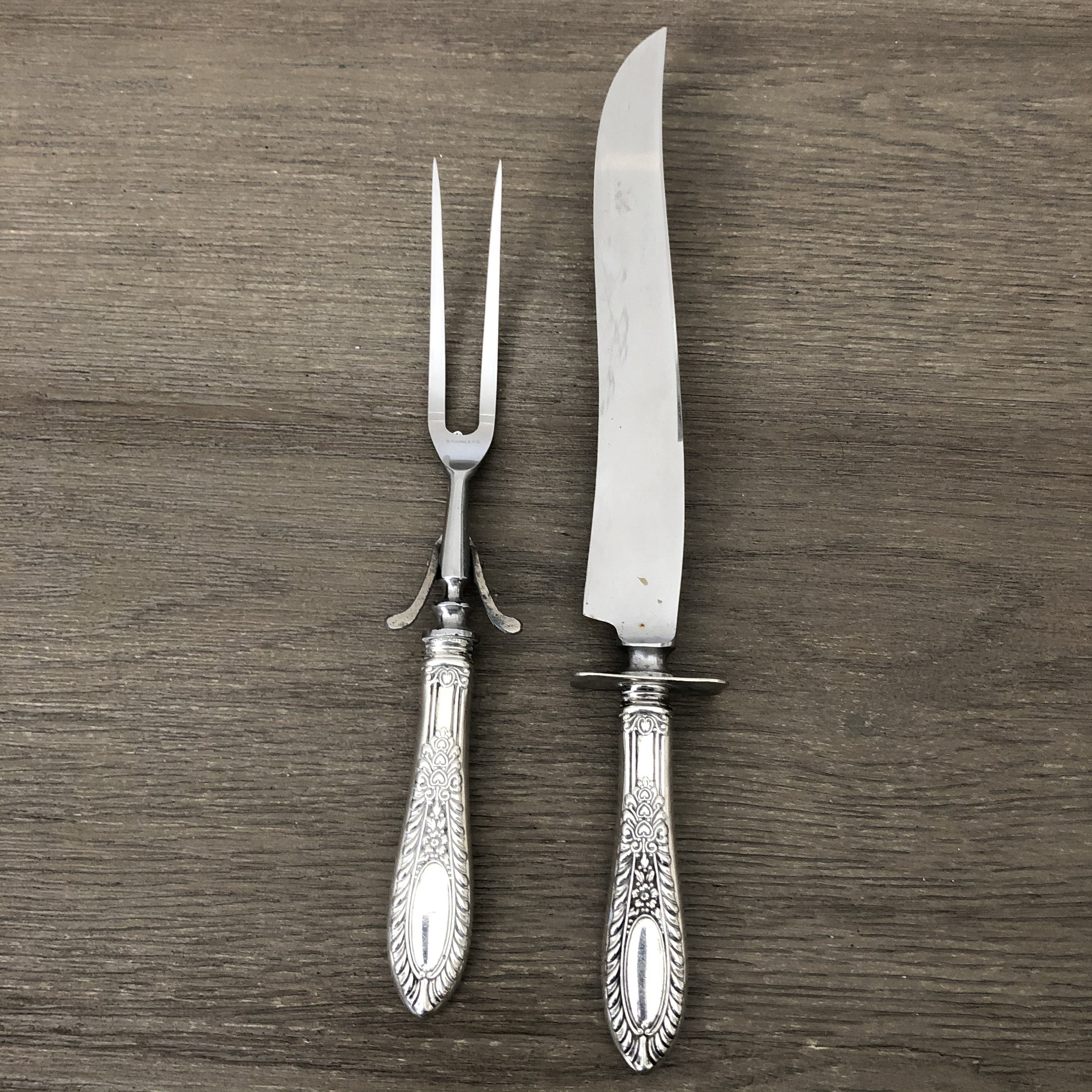 Sterling Silver Meat Carving Set Sterling Holiday Table | Etsy