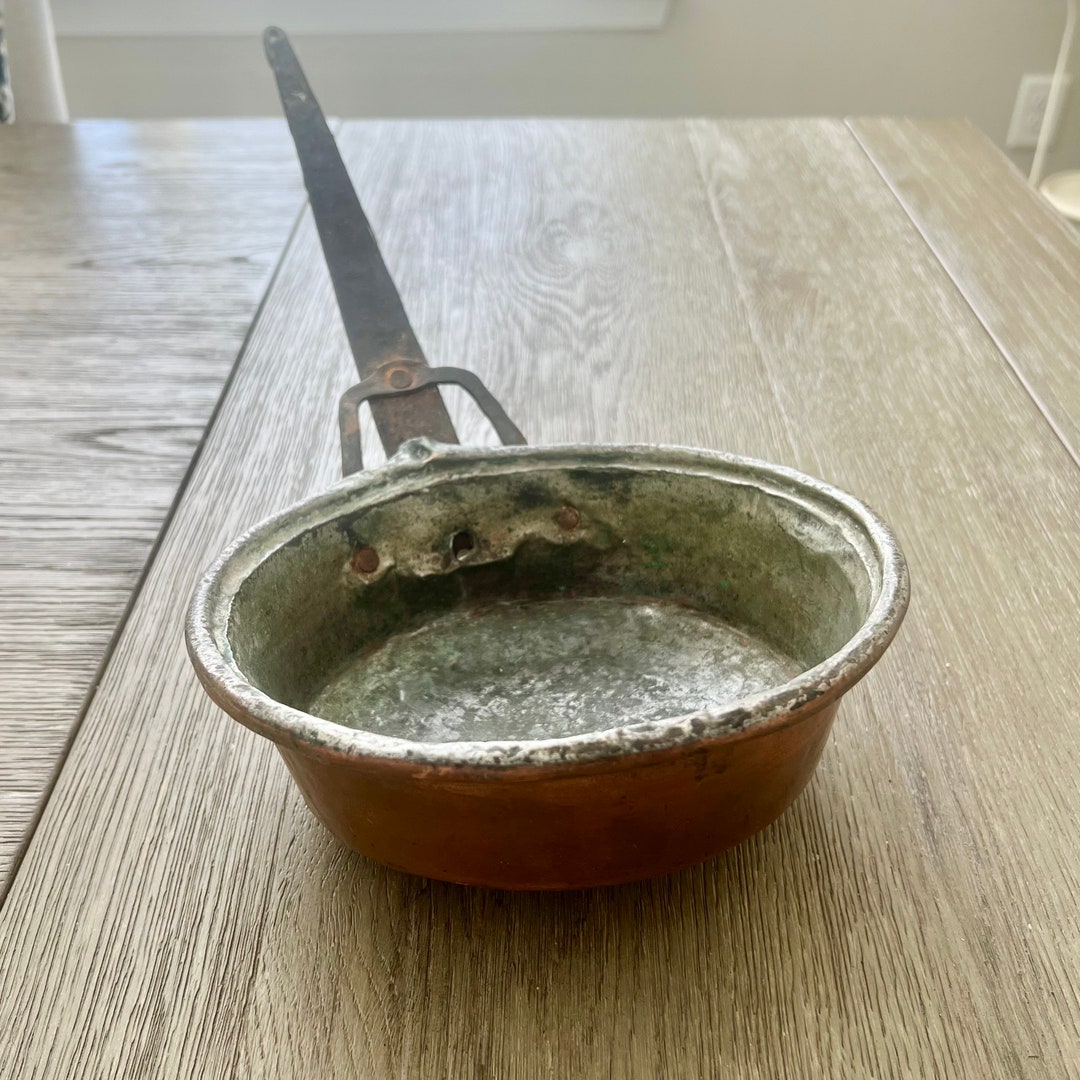 19th Century Hand Wrought Copper and Iron Pan Minimalism Holistic ...