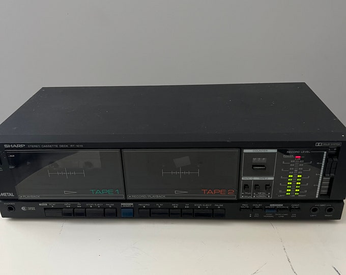 Vintage SHARP Dual Cassette Player Deck Stereo Sharp Model RT- 1010 ...