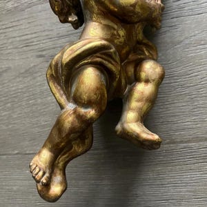 Musical Cherub Decor Winged Cherub Angels Vintage Blow Mold Gold Cherub ...