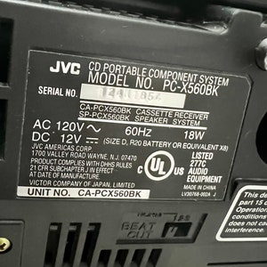 Vintage JVC Cd Cassette Radio Music Deck Model PC-X560 Component System ...