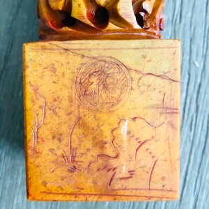 Ancient Chinese Seal Kit Carved Shoushan Stone Chop Stamp With Red Ink ...