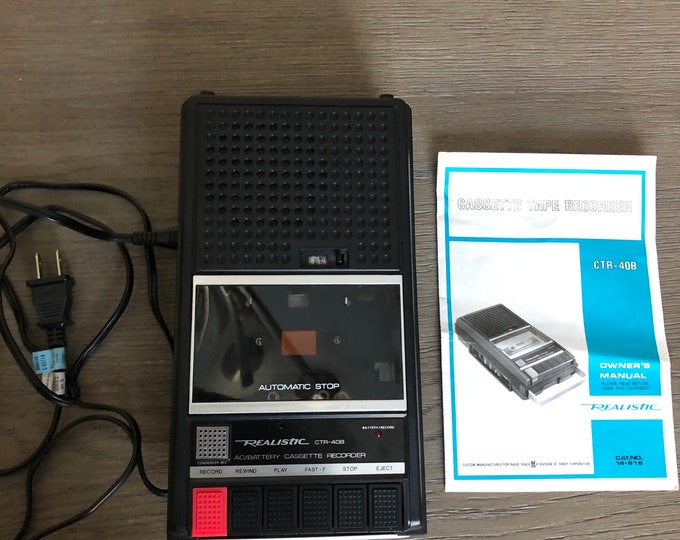 Vintage Realistic CTR - 408 Cassette Tape Recorder Player Radio Shack ...