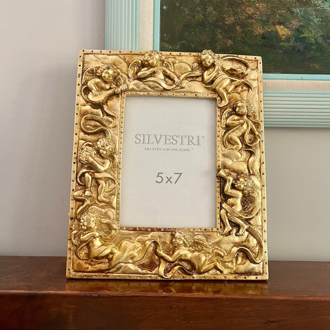 Vintage Gold Gilt Picture Frame Handcrafted Italian Frame With Winged ...