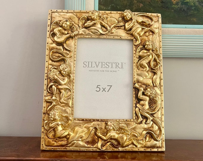 Vintage Gold Gilt Picture Frame Handcrafted Italian Frame With Winged ...