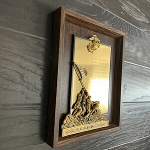 Marine Corps Gold Plaque Uncommon Valor is Common Virtue Iwo Jima ...