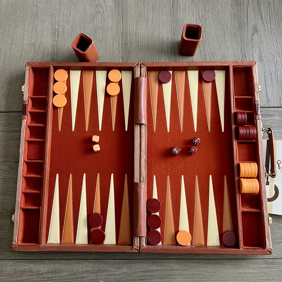Pierre Cardin Backgammon Set 24” Extra Large Luxury Felt Faux Leather ...