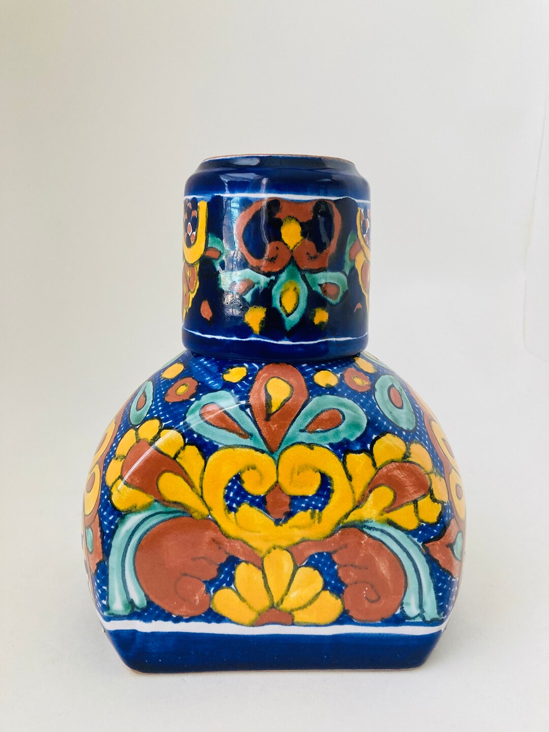 Mexican Talaveras Pottery Garrafon Carafe and Cup Latinix Heritage ...