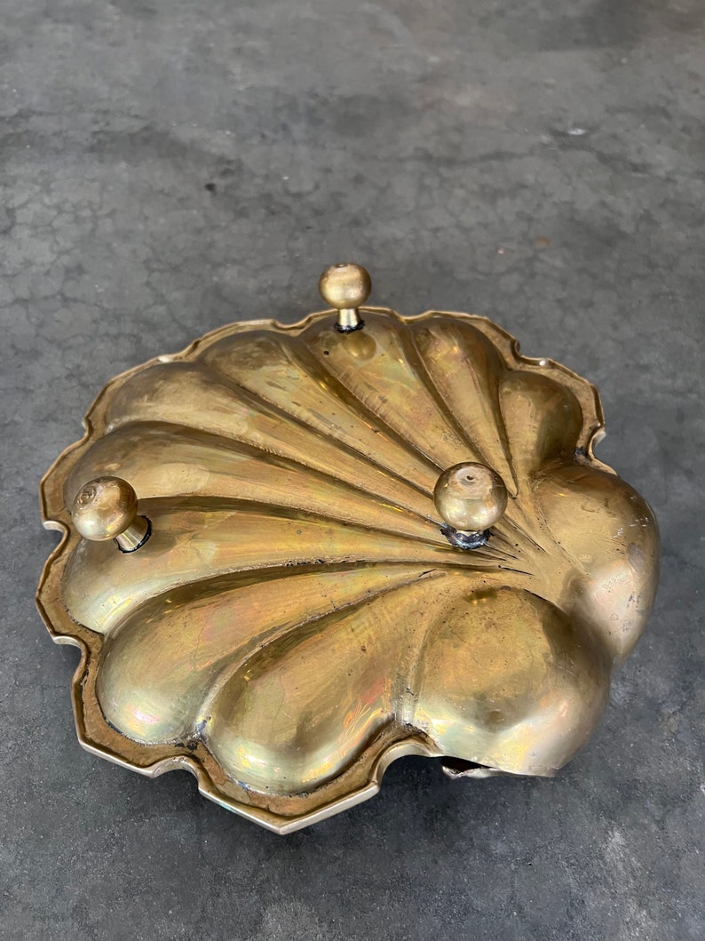 Vintage Heavy Brass Footed Clam Scallop Sea Shell Bowl Dish - Etsy