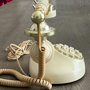 Vintage Phone Cream & Gold Push Button Phone Antique Style Push Button ...