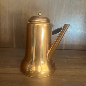 Vintage Copper Chocolate Pot Brandy Warmer Cognac Flambe Pan With Lid ...
