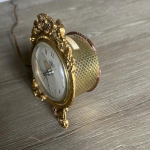 Mid Century Matson 24 K Gold Plated Electric Clock Antique Style Golden ...