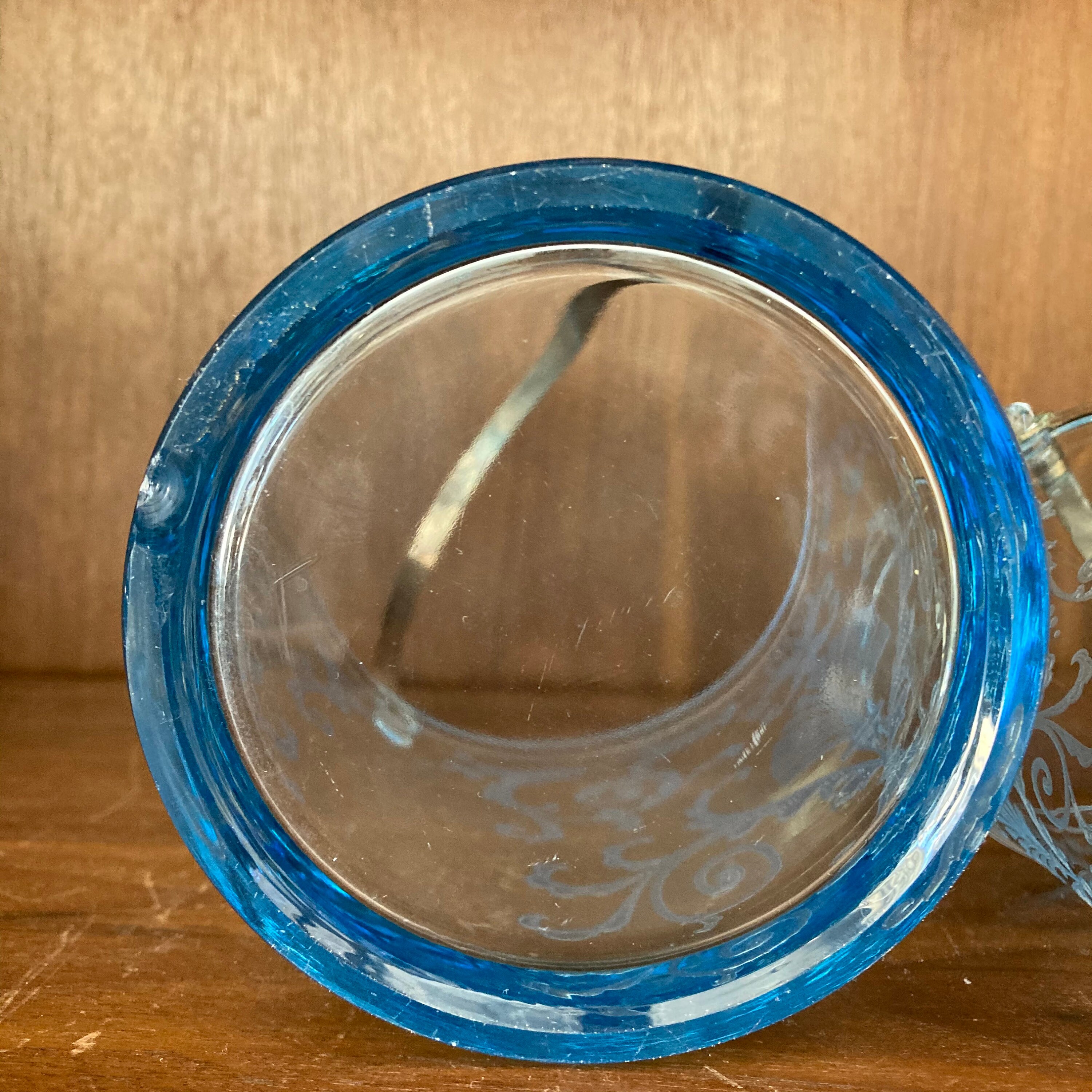Antique Fostoria Glass Ice Bucket Versailles Azure Blue Glass | Etsy