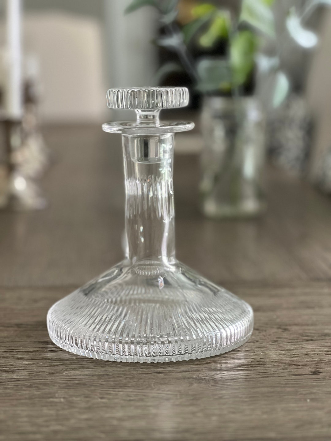 Vintage Crystal Ships Decanter: Flat Bottom Liquor Decanter - Etsy