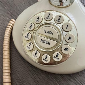 Vintage Phone Cream & Gold Push Button Phone Antique Style Push Button ...
