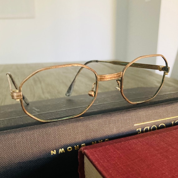 Vintage Gold Eyeglasses Gold Octagon Genuine 12 Carat Gem