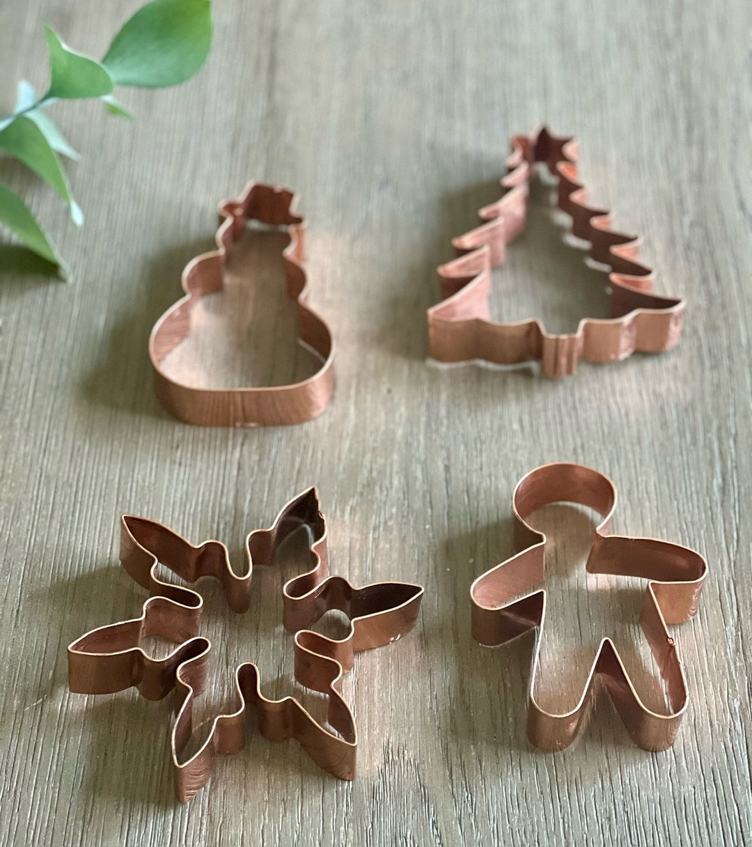 Vintage Copper Cookie Cutters Large 5 Tall Christmas Tree Snow Flake ...
