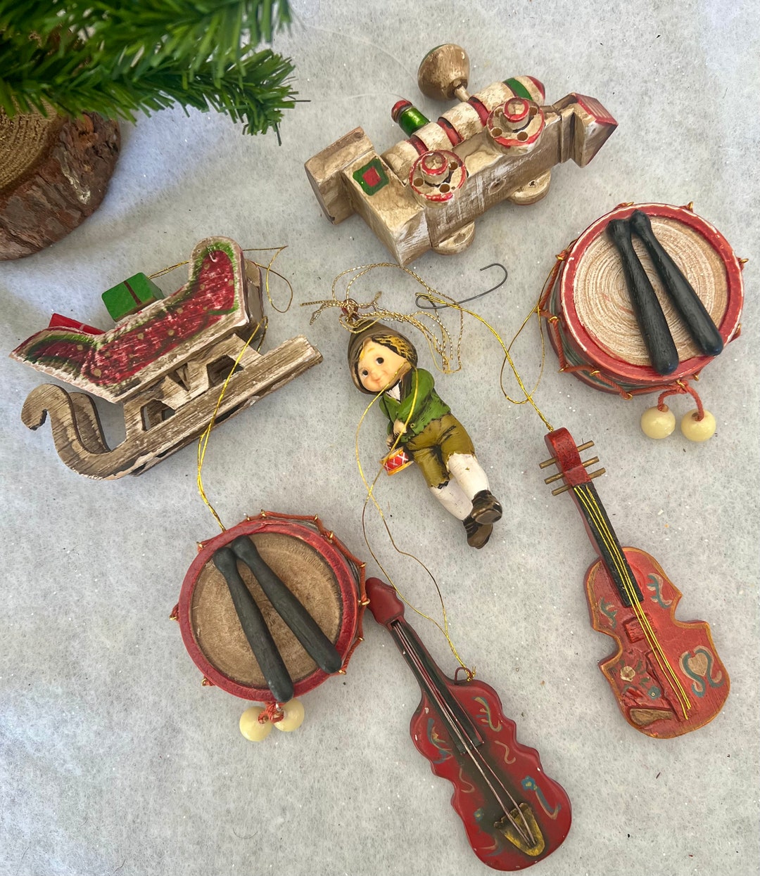 Vintage Musical Instrument Christmas Ornaments Musical Ornaments Set 8 ...