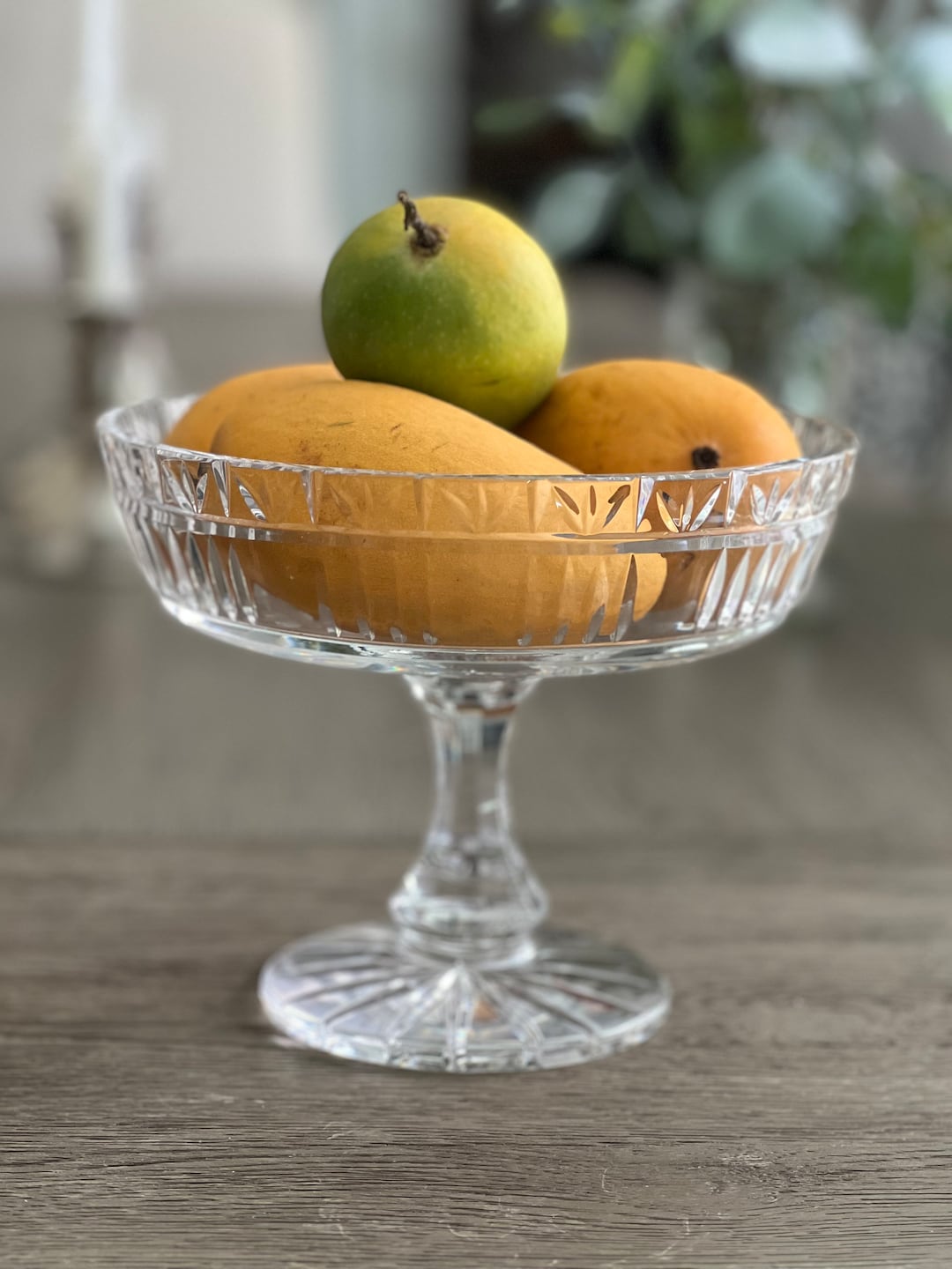 Vintage Crystal Compote Pedestal Dish Glass Nut Candy Dish Eastern ...