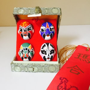 Chinese Opera Masks Miniature Chinese Opera Facial Make up Masks Red ...