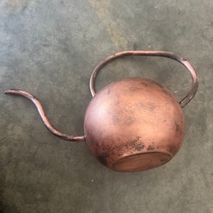 Antique Watering Can / Squat Tea Kettle Long Slim Curved Spout & Handle ...