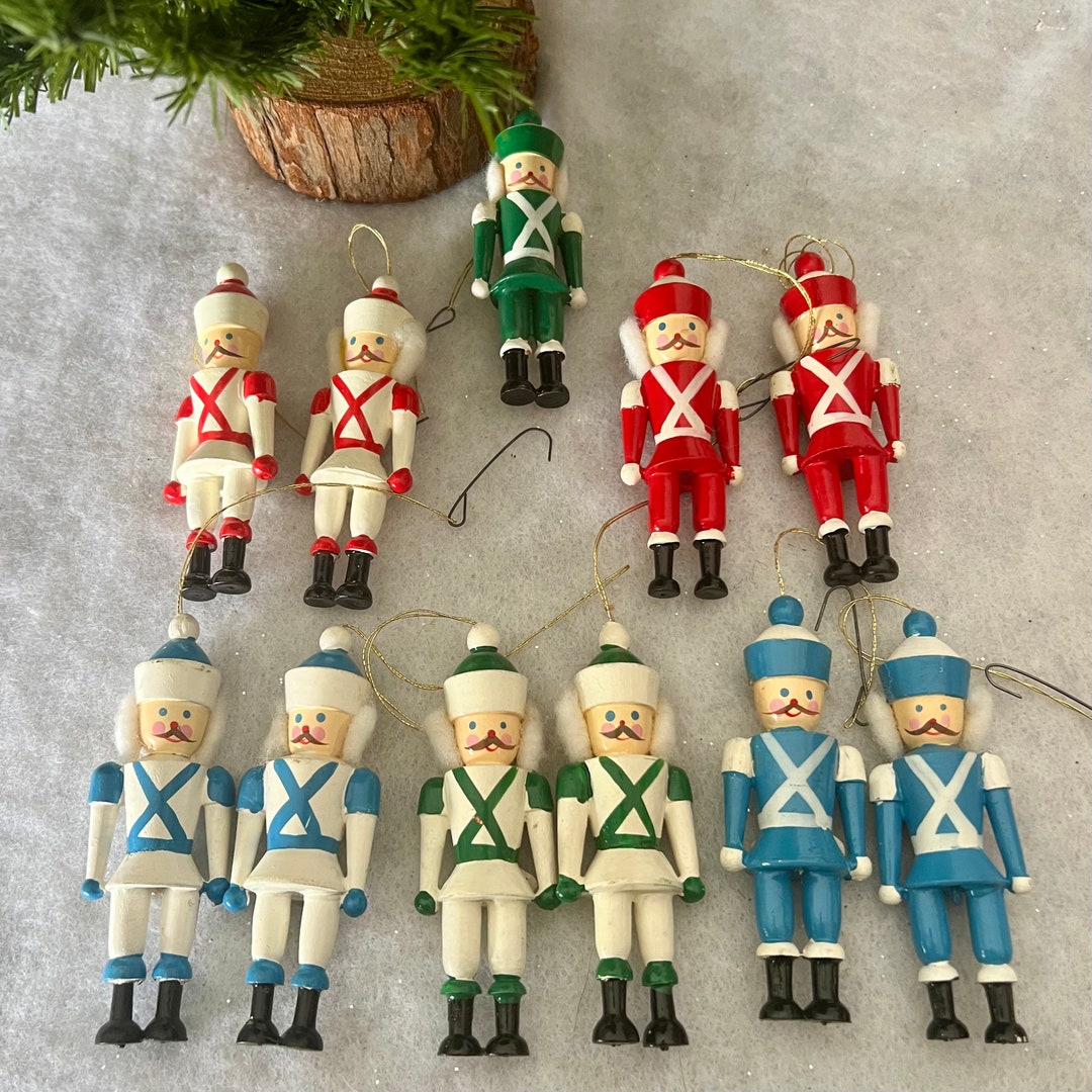 Vintage Toy Soldiers Christmas Ornaments Hand Painted Wood Ornaments Set of 11 Collectible Toy Soldier Christmas Holiday Decor Etsy