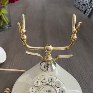 Vintage Phone Cream & Gold Push Button Phone Antique Style Push Button ...