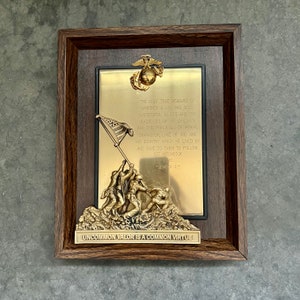 Marine Corps Gold Plaque Uncommon Valor is Common Virtue Iwo Jima ...