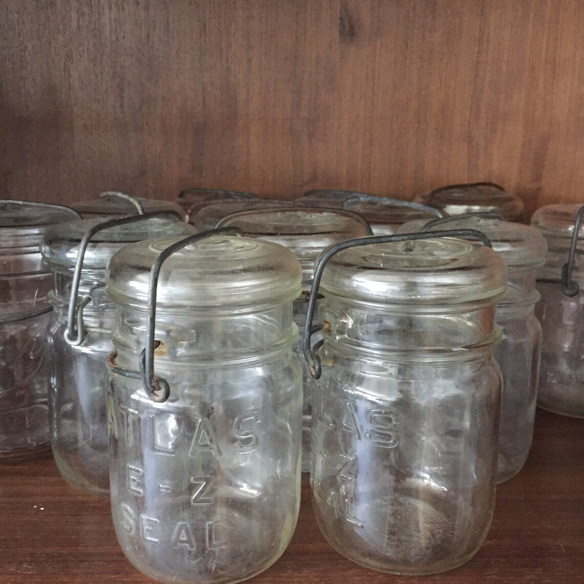 Vintage Ball Atlas Pint Jar: Clear Glass Canning Jar With Wire Bail - Etsy