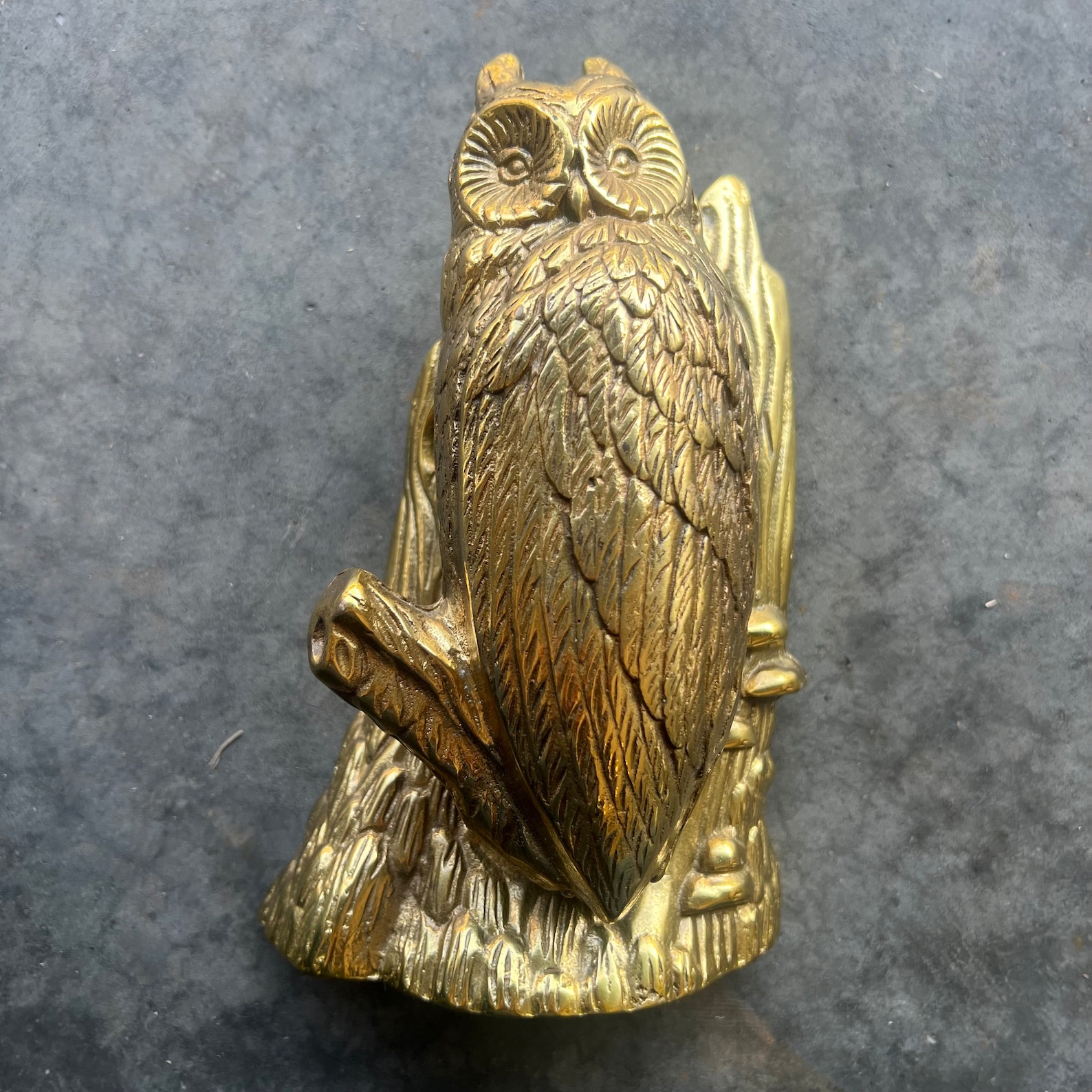 Solid Brass Owl Sculpture Designed to Be Drilled on Tree Golden Owl ...