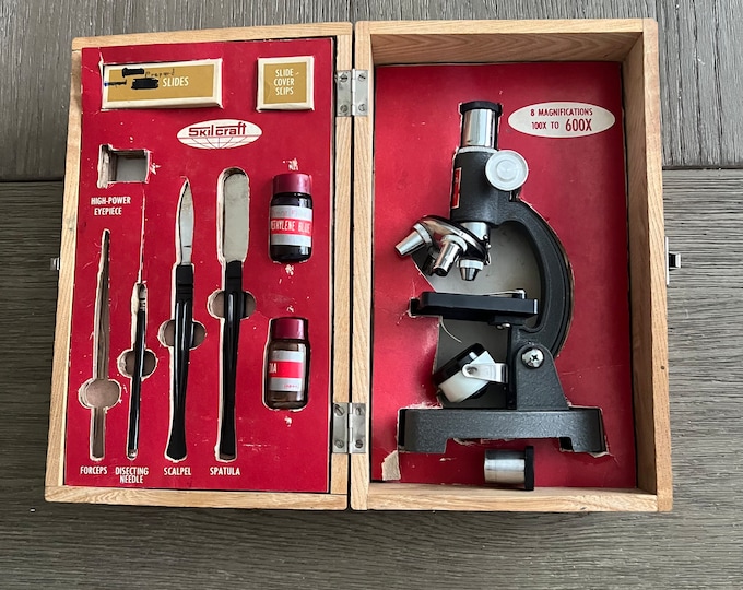 Vintage Microscope Skil Craft 452 Micro Lab Kit With Disecting Tools ...