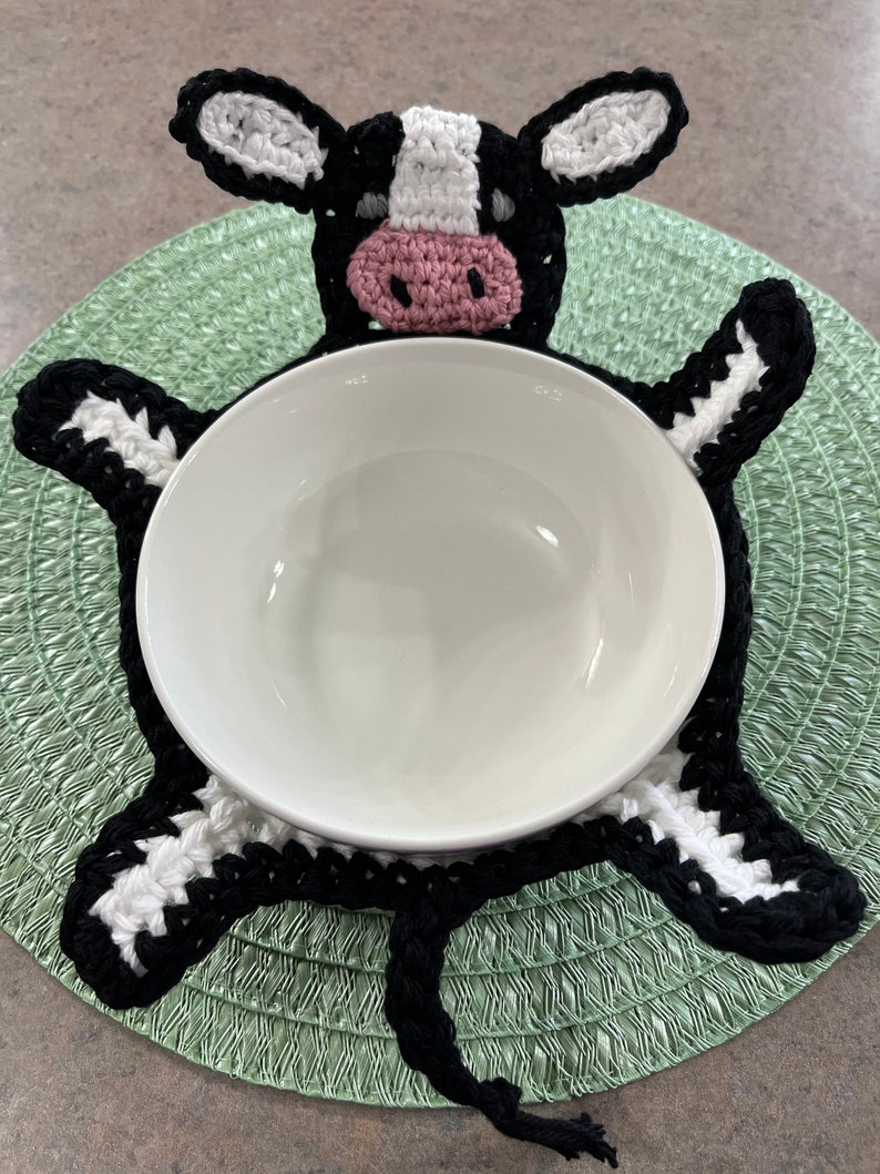 Crocheted Cow Bowl Cozy *MADE TO ORDER* - Etsy