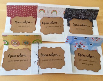 Items similar to 10 PRE-MADE Open When Envelopes | PREMADE Open When ...
