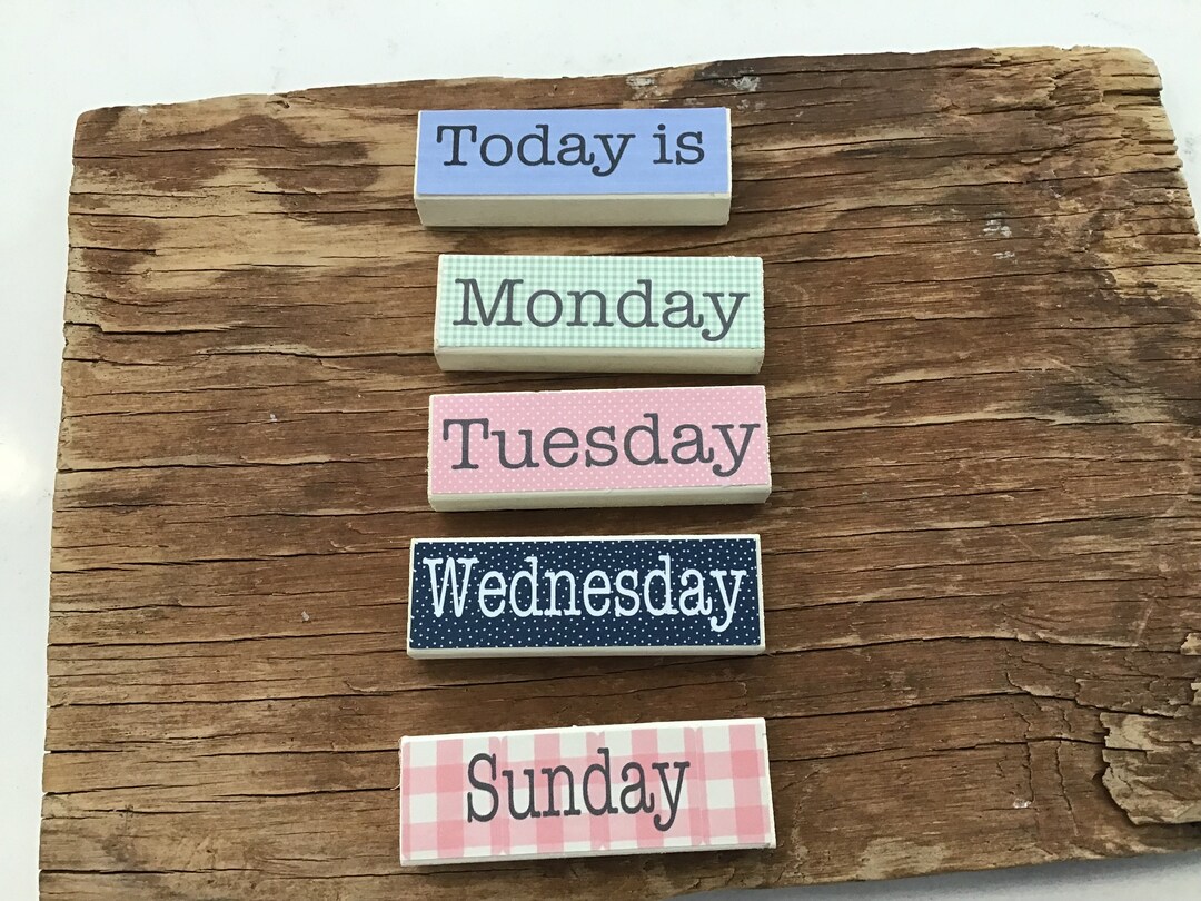 Days of the Week Tier Tray Blocks - Etsy