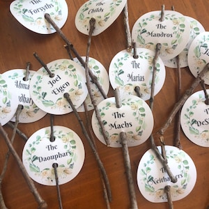 Rustic, Boho, Farmhouse Name Tags, Table Numbers, Plant Markers Wedding ...