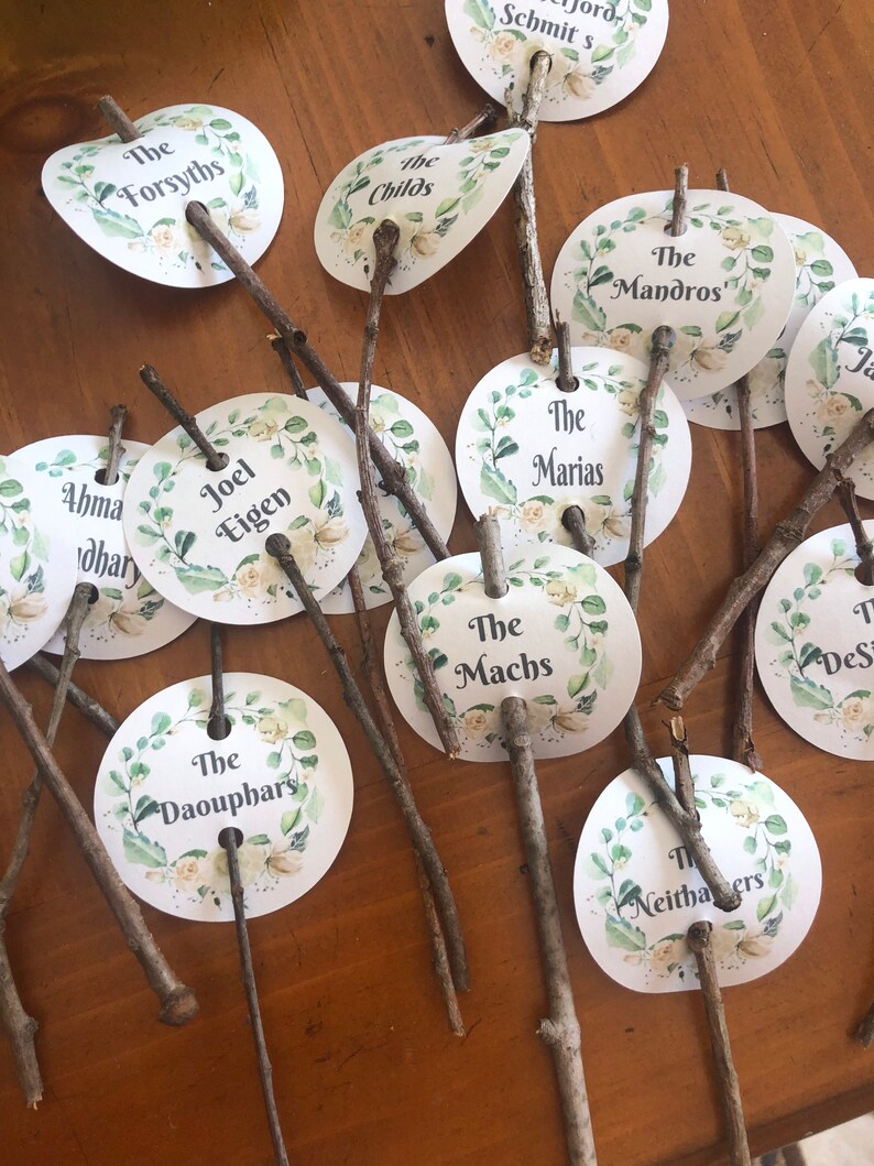 Rustic Boho Farmhouse Name Tags Table Numbers Plant - Etsy