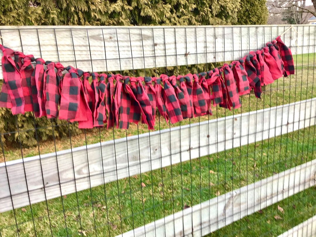 Red and Black Buffalo Check Plaid Garlands Banners - Etsy