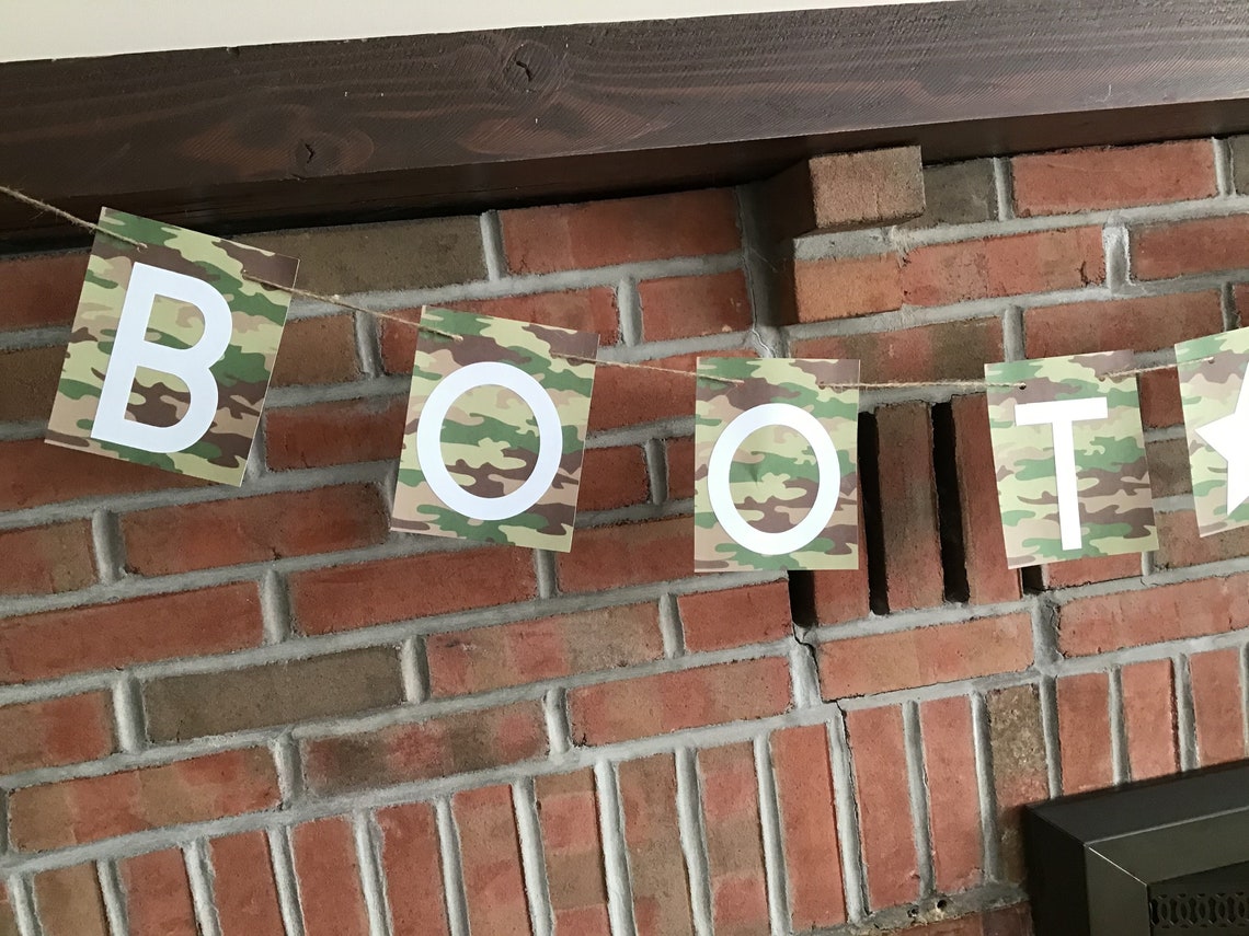 Military Party Boot Camp Paper Garland Banner - Etsy