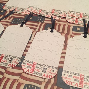 Patriotic Star Embossed Gift Tags With Washi Tape - Etsy