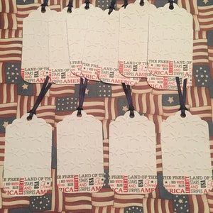 Patriotic Star Embossed Gift Tags With Washi Tape - Etsy