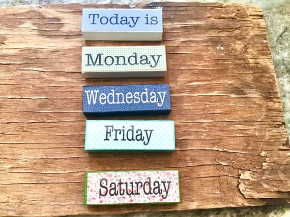 Days of the Week Tier Tray Blocks | Etsy