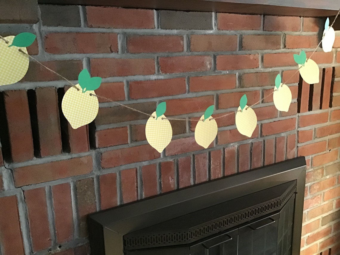 Yellow Gingham Lemon Banner Garland or Red Gingham - Etsy