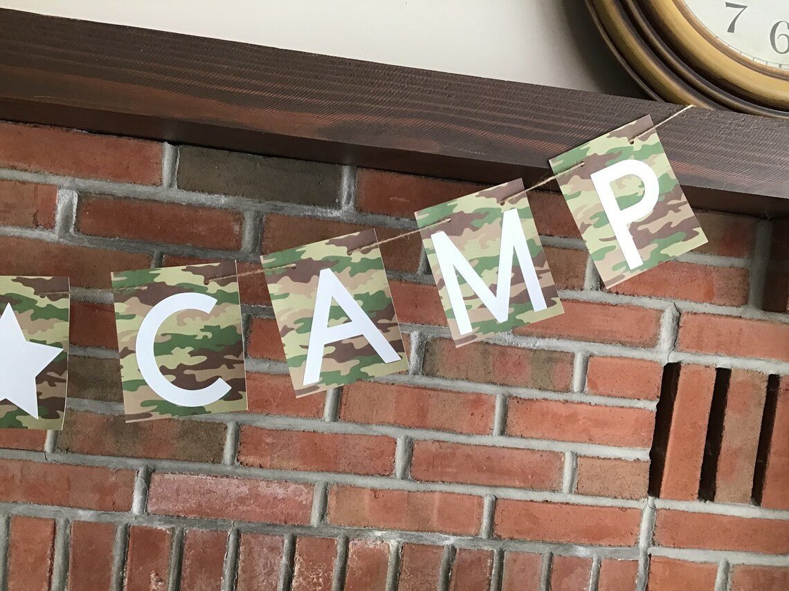 Military Party Boot Camp Paper Garland Banner - Etsy