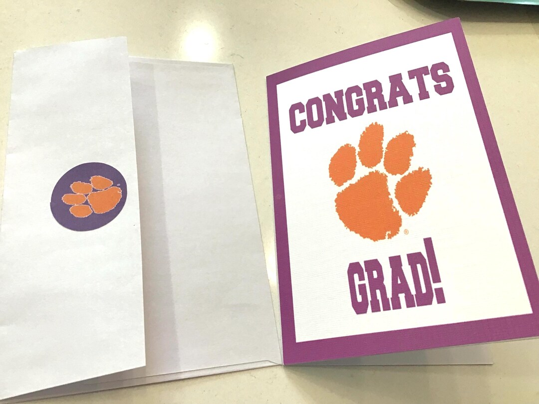 Clemson Congrats Grad Card or Custom . Officially Licensed - Etsy